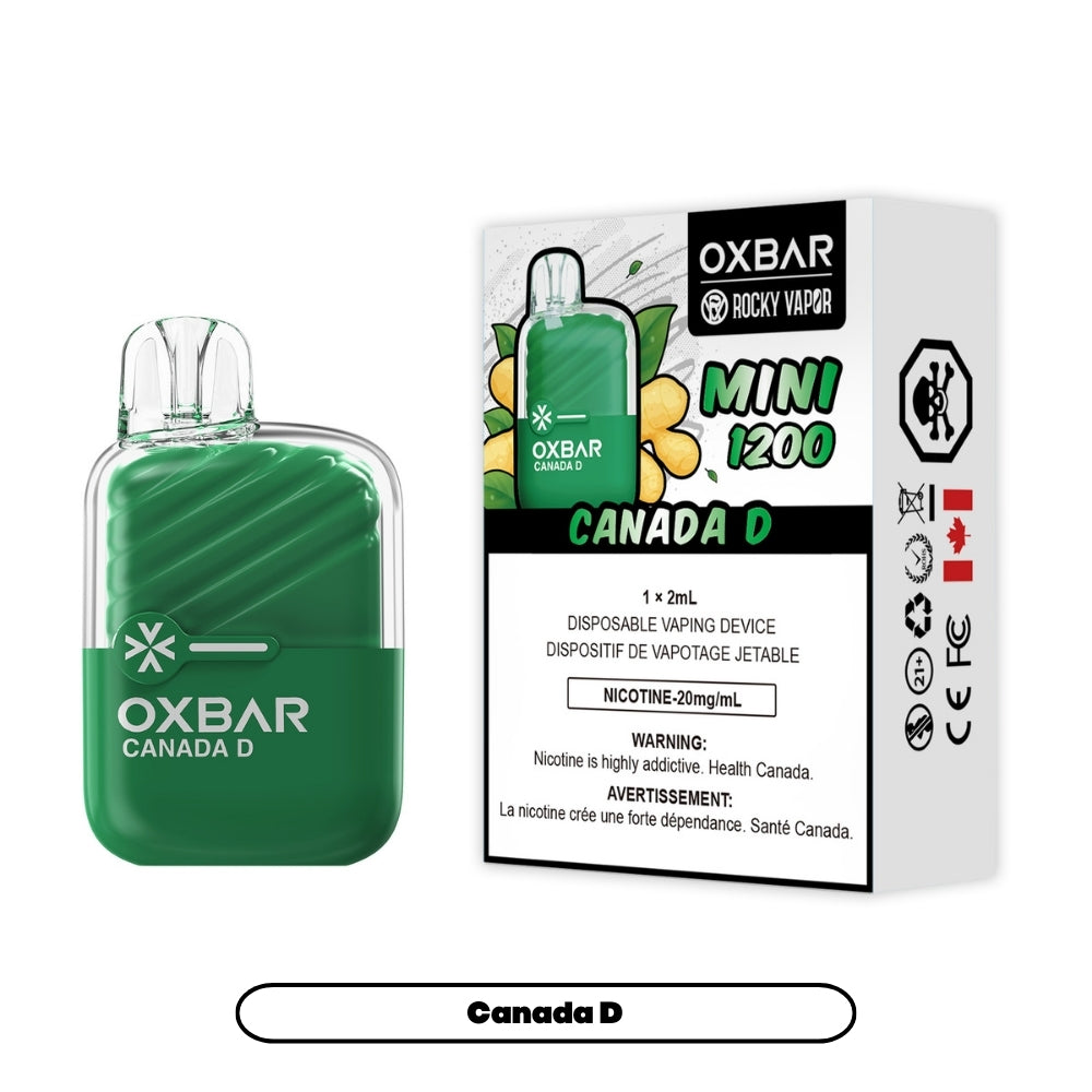Rocky Vapor Oxbar Mini 1200 - Canada D (5pc/Carton) [Manitoba] – Nimbus ...