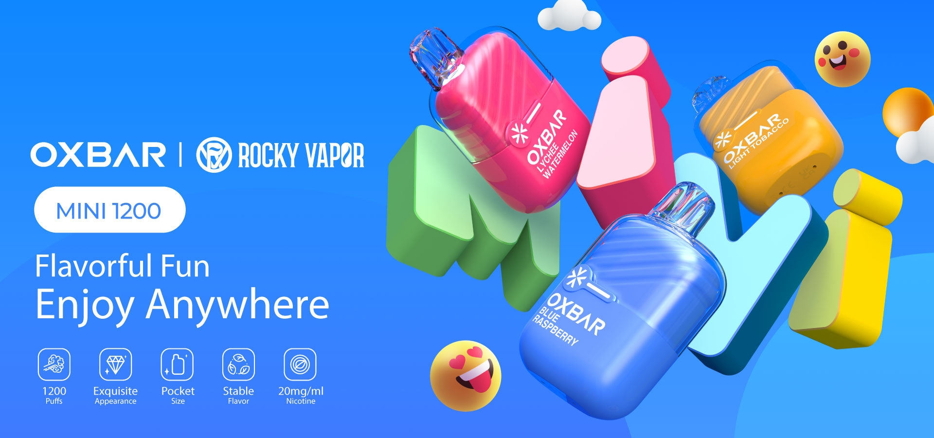 ROCKY VAPOR OXBAR MINI 1200 (5PC/CARTON)