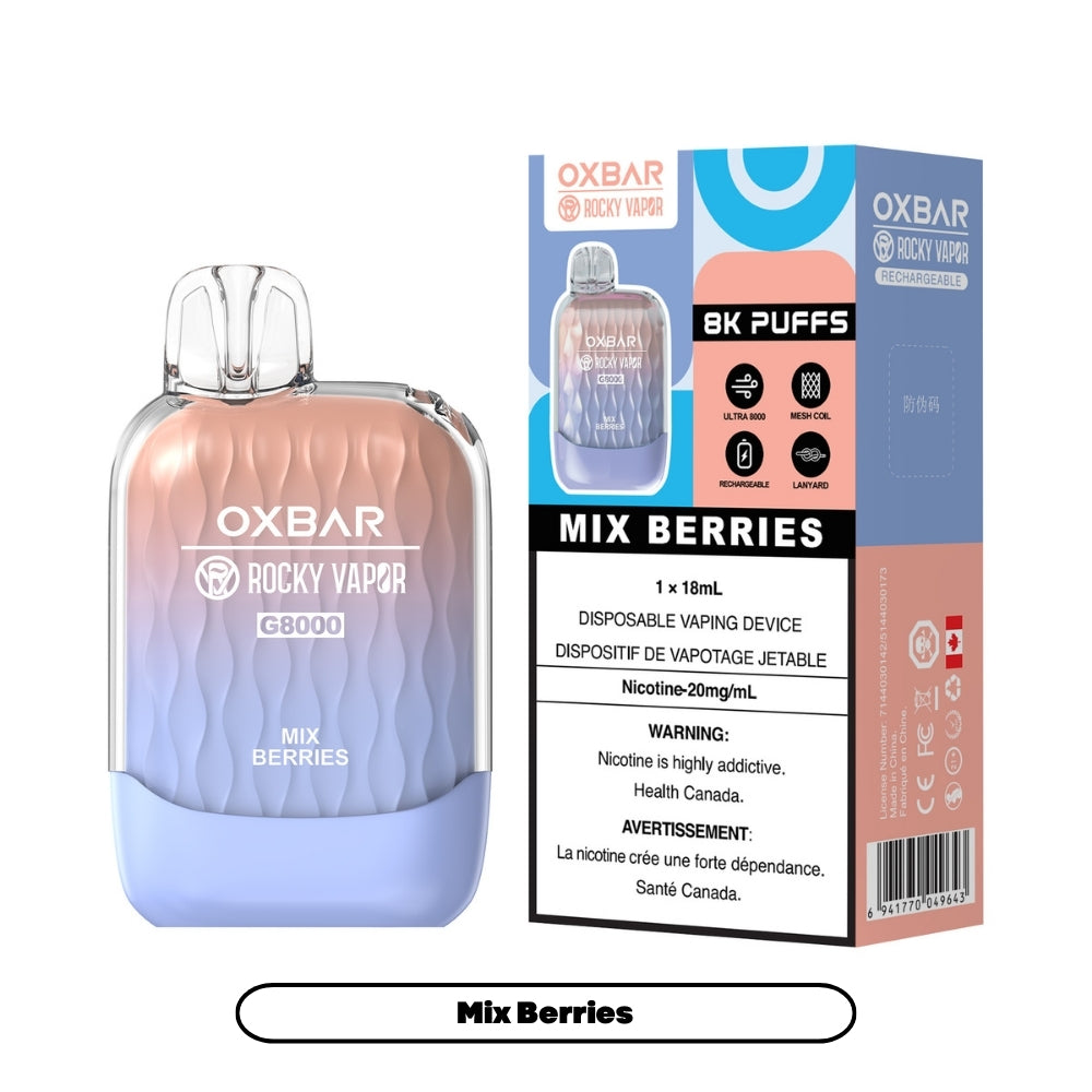 Rocky Vapor Oxbar G-8000 - Mix Berries (5pc/Carton) [Federal] – Nimbus ...